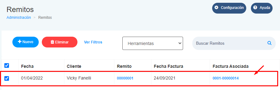 Remito - Control Comercio